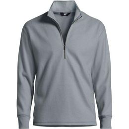 LANDS' END Fleece-Pullover mit Rei&szlig;verschluss, Herren,  Grau, Viskose-Mischung/Polyester-Mischung, by Lands' End