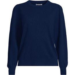 LANDS' END Kaschmirpullover mit Puff&auml;rmeln, Damen,  Blau, Kaschmir, by Lands' End