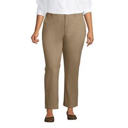 LANDS' END 7/8-Chinos mit geradem Bein Mid Waist, Damen,  Braun, by Lands' End