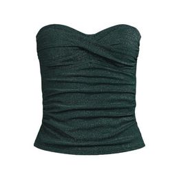 LANDS' END Glitzer Twist Bandeau-Tankinitop, Damen,  Gr&uuml;n, Nylon, by Lands' End