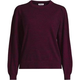 LANDS' END Kaschmirpullover mit Puff&auml;rmeln, Damen,  Pink, Kaschmir, by Lands' End