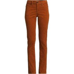 LANDS' END Straight Fit Cordhose Mid Waist, Damen,  Orange, Baumwoll-Mischung, by Lands' End
