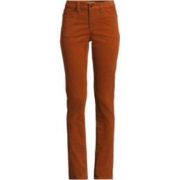 LANDS' END Straight Fit Cordhose Mid Waist, Damen,  Orange, Baumwoll-Mischung, by Lands' End
