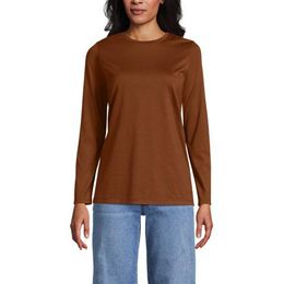 LANDS' END Supima-Shirt, Langarm, Damen,  Orange, Baumwolle, by Lands' End