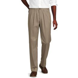 LANDS' END CLASSIC COMFORT. B&uuml;gelleichte Chino mit Bundfalten, Herren,  Beige, Baumwolle, by Lands' End