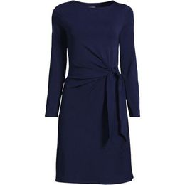 LANDS' END Baumwolle/Modal-Kleid mit Zierschleife, Damen,  Blau, Baumwolle Modal, by Lands' End