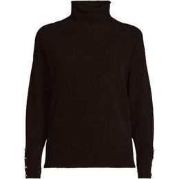 LANDS' END Soft Touch Stehkragenpullover mit &Auml;rmelkn&ouml;pfen, Damen,  Braun, Polyacryl/Woll-Mischung/Nylon-Mischung, by Lands' End