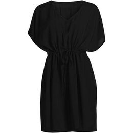 LANDS' END Kaftankleid, Damen,  Schwarz, Baumwolle Modal, by Lands' End