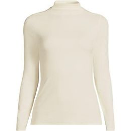 LANDS' END Softes Stehbund-Shirt, Damen,  Wei&szlig;, Elasthan/Viskose/Viskose-Mischung, by Lands' End