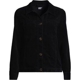 LANDS' END Leicht verk&uuml;rzte Cordjacke, Damen,  Schwarz, Baumwoll-Mischung, by Lands' End