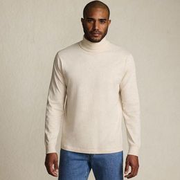LANDS' END Super-T Rollkragenshirt, Classic Fit, Herren,  Orange, Baumwolle, by Lands' End