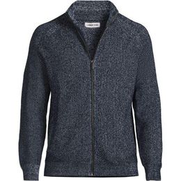 LANDS' END Rippstrick DRIFTER Cardigan, Herren,  Blau, Baumwolle/Nylon, by Lands' End
