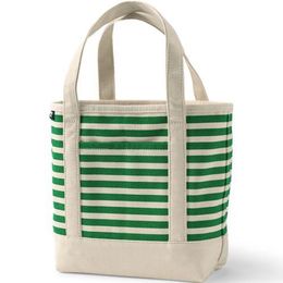 LANDS' END Mittelgro&szlig;e offene Canvas-Tasche mit Printmuster, Damen,  Gr&uuml;n, Baumwolle, by Lands' End