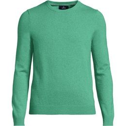 LANDS' END Kaschmirpullover mit rundem Ausschnitt, Herren,  Gr&uuml;n, Kaschmir, by Lands' End
