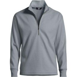 LANDS' END Fleece-Pullover mit Rei&szlig;verschluss, Herren,  Grau, Viskose-Mischung/Polyester-Mischung, by Lands' End