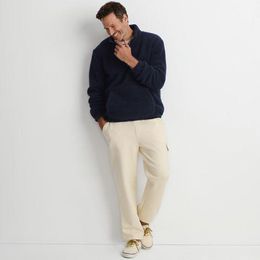 LANDS' END Sherpa-Fleece-Pullover mit Zipper, Herren,  Blau, Polyester, by Lands' End