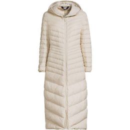 LANDS' END Ultraleichter Maxi-Daunenmantel mit Kapuze WANDERWEIGHT, Damen,  Schwarz, Nylon/Daunen, by Lands' End