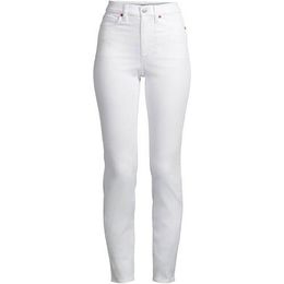 LANDS' END Slim Fit &Ouml;ko Jeans High Waist, Damen,  Wei&szlig;, Elasthan/Baumwoll-Mischung/Polyester-Mischung, by Lands' End