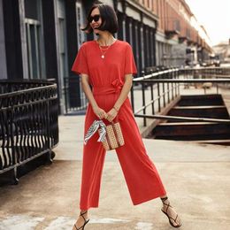 LANDS' END Jersey-Jumpsuit aus Modalmix, Damen,  Orange, Polyester-Mischung/Baumwolle Modal, by Lands' End