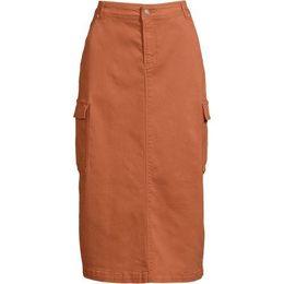 LANDS' END Midi-Cargorock, Damen,  Orange, Baumwoll-Mischung, by Lands' End