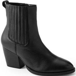 LANDS' END Stiefeletten aus Leder, Damen,  Schwarz, Leder, by Lands' End