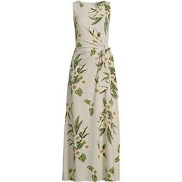 LANDS' END Maxikleid aus Baumwolle/Modal mit Bindeband, Damen,  Beige, Elasthan/Baumwoll-Mischung/Synthetic-blend, by Lands' End