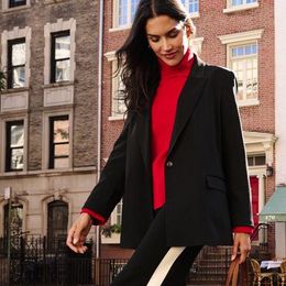 LANDS' END Blazer, Damen,  Schwarz, Polyester, by Lands' End