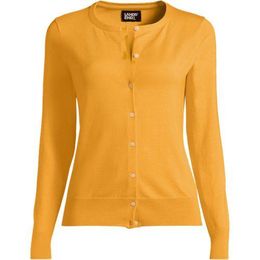 LANDS' END Supima Feinstrick-Cardigan, Damen,  Orange, Baumwoll-Mischung, by Lands' End