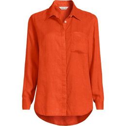 LANDS' END Bluse aus reinem Leinen, Damen,  Orange, Leinen, by Lands' End