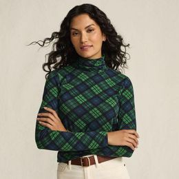 LANDS' END Rollkragenshirt aus Baumwoll/Modalmix, Damen,  Gr&uuml;n, Baumwolle/Elasthan/Baumwolle Modal, by Lands' End