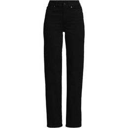 LANDS' END Schwarze Rail Straight Fit Jeans High Waist, Damen,  Schwarz, Baumwolle/Polyester/Baumwoll-Mischung, by Lands' End