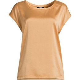 LANDS' END Satin-T-Shirt, Damen,  Braun, Polyester/Viskose, by Lands' End