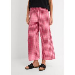 bonprix Culotte aus reiner Baumwolle, rosa, Gr.46, Kn&ouml;chelfreie Culotte aus Seersucker, aus 100% Baumwolle