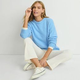 LANDS' END Boucl&eacute;-Pullover, Damen,  Blau, Polyester-Mischung, by Lands' End