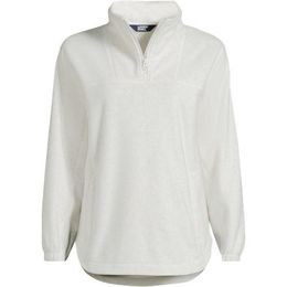 LANDS' END Luxe Fleece-Pullover, Damen,  Grau, Polyester, by Lands' End
