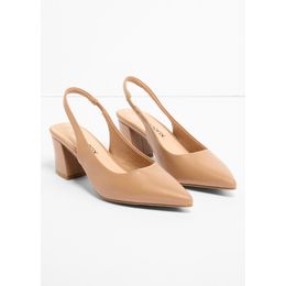bonprix Slingpumps mit Blockabsatz, braun, Gr.39, Modischer Sling Pumps mit sch&ouml;nem Blockabsatz