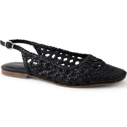 LANDS' END Slingback-Sandalen, Damen,  Schwarz, Leder, by Lands' End