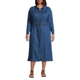 LANDS' END Wadenlanges Soft Denim Kleid, Damen,  Blau, Baumwoll-Mischung, by Lands' End