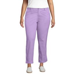 LANDS' END 7/8-Chinos mit geradem Bein Mid Waist, Damen,  Lila, by Lands' End