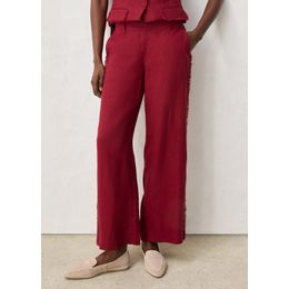 bonprix Leinenhose mit weitem Bein, rot, Gr.48, bequeme Leinenhose mit modernen weitem Bein, aus Leinen