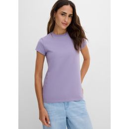bonprix T-Shirt (3er Pack), lila, Gr.44/46 (L), Bequemes T-Shirt (3er Pack), 95% Baumwolle (organic)