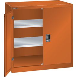 LISTA ESD-Fl&uuml;gelt&uuml;rschrank, H 1000 mm, 2 Fachb&ouml;den, BxT 1002 x 400 mm, orange