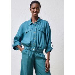bonprix Blouson aus reinem Leinen, petrol, Gr.40, sommerlicher Blouson aus einer sch&ouml;nen Premium-Leinen-Qualit&auml;t