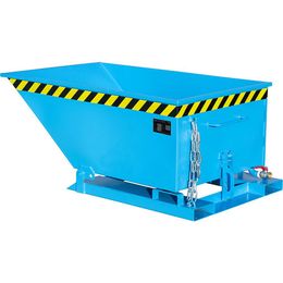 eurokraft pro Sp&auml;ne-Kippmulde, niedrige Bauform, Volumen 400 Liter, lichtblau