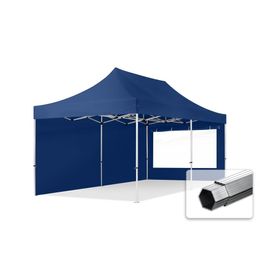 TOOLPORT 3x6m Aluminium Faltpavillon, inkl. 2 Seitenteile, dunkelblau - (600232)