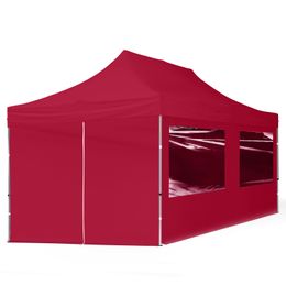 TOOLPORT 3x6m Aluminium Faltpavillon, inkl. 4 Seitenteile, rot - (59151)