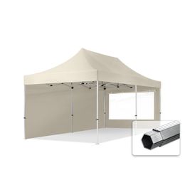 TOOLPORT 3x6m Aluminium Faltpavillon, inkl. 2 Seitenteile, creme - (600231)