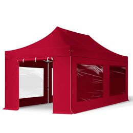 TOOLPORT 3x6m Aluminium Faltpavillon, inkl. 4 Seitenteile, rot - (600224)