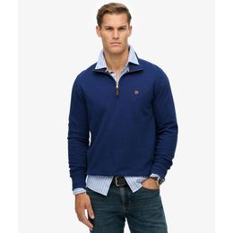 Superdry Herren Preppy Pullover mit Halbem Rei&szlig;verschluss Navy - Gr&ouml;&szlig;e: XL 1040607500864JZD004