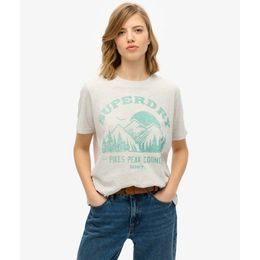 Superdry Damen Locker Geschnittenes Einfarbiges Lo-fi Outdoor T-shirt Hellgrau - Gr&ouml;&szlig;e: 44 2102421502275HIZ025
